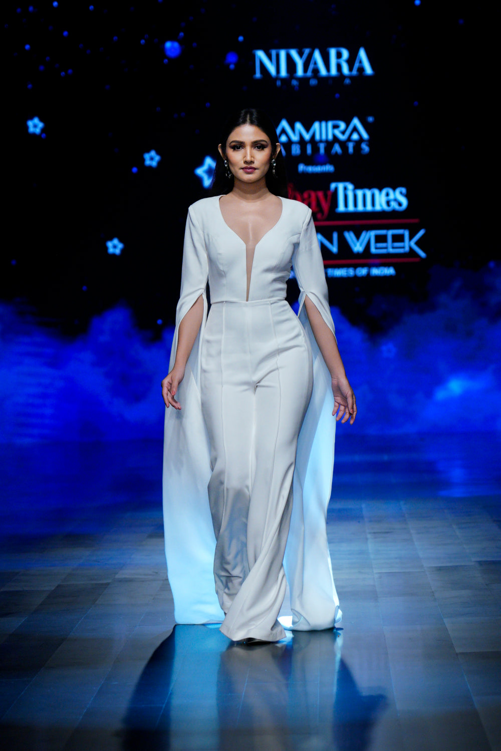 White Cape Jumpsuit for Women | NIYARA India